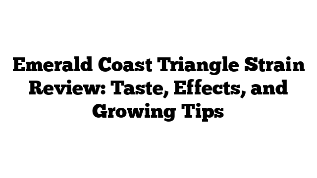 Emerald Coast Triangle Strain Review: Taste, Effects, and Growing Tips ...