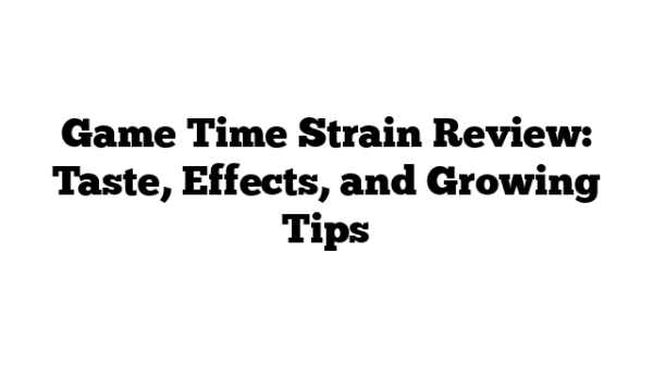 Game Time Strain Review: Taste, Effects, and Growing Tips – 420 Big Bud