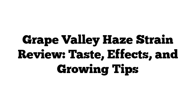Grape Valley Haze Strain Review: Taste, Effects, and Growing Tips ... Grape Valley Haze Strain Review: Taste, Effects, and Growing Tips ...