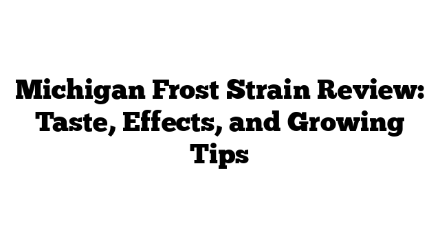 Michigan Frost Strain Review: Taste, Effects, and Growing Tips – 420 ...