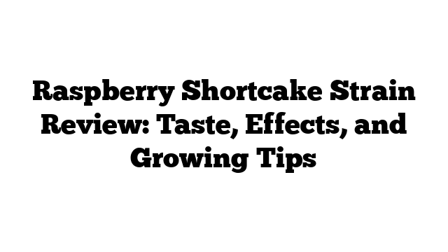 Raspberry Shortcake Strain Review: Taste, Effects, and Growing Tips ...