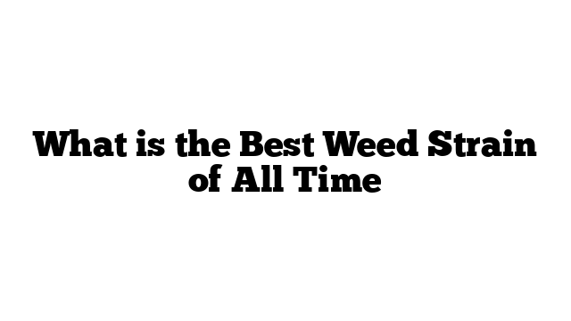 The Best Weed Strains of All Time: A Comprehensive Guide – 420 Big Bud